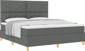 Postel s boxspringem s čelo Tmavě šedá 180 x 200 cm textil 3339715