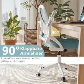 Costway Ergonomická kancelářská židle se sklopnými područkami a houpací pracovní