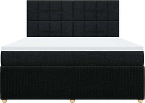 Box spring postel s matrací černá 180x200 cm textil 3294437