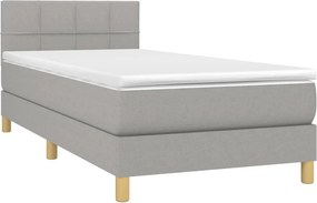Box spring postel s matrací světle šedá 80 x 200 cm textil 3140569