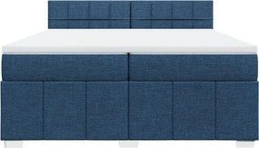 Box spring postel s matrací modrá 200x200 cm textil 3289481