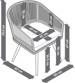 Tchibo - Otočná zahradní židle s textilním výpletem - barva: černá