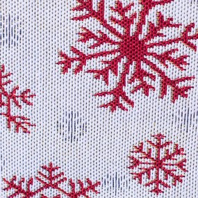 SCANquilt ubrus MOTIV vločky bíločervená 110 x 130 cm
