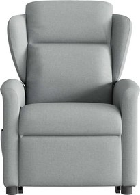 Zvedací masážní polohovací křeslo světle šedé textil 3303144