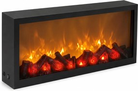 Dekorativní LED krb, kovový, 10 x 57 x 25 cm