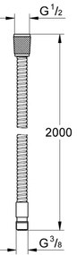 GROHE 22116000 - Sprchová hadice VITALIOFLEX 2000 mm lesklý chrom
