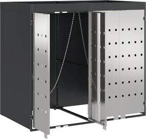 Úložný box na 3 popelnice Nerezová ocel Antracit 3394783