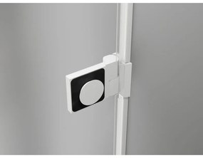 Mexen Lunar-B, výklopný sprchový kout levý 70 x 70 cm, 8mm čiré sklo, bílý profil, 832-070-070-20-00-L