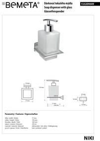 Bemeta Design NIKI: Dávkovač mýdla, 250 ml -