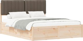 Rám postele s čalouněným čelem s čelo Taupe 160 x 200 cm 3398222