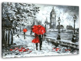 Obraz na plátně London City Pair Umbrella jako malovaný - 120x80 cm