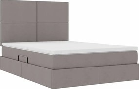 Postel s úložným prostorem a matrací Taupe 140 x 200 cm textil 3371724