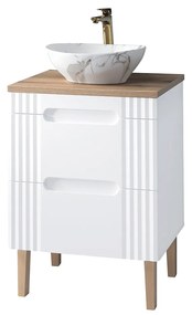 Koupelnová skříňka s umyvadlem a deskou FIJI White DU60/1 | 60 cm