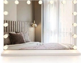 Rea Kosmetické zrcadlo 80x60 cm s regulovatelným LED osvětlením HOM-12013 bílé