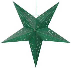 Sada 2 závěsných třpytivých hvězd s LED 60 cm zelené MOTTI Beliani