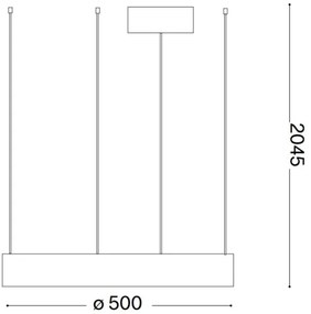 Ideal Lux - LED Lustr na lanku ORACLE LED/28W/230V 3000K pr. 50 cm CRI 90 černá