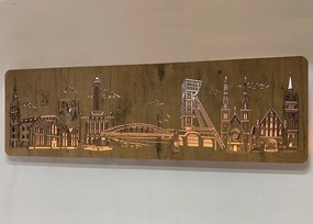 Li-Go "Ostrava" světelný obraz 230V 130x40 cm provedení povrchu: dub světlý