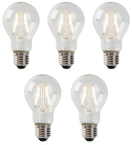 Sada 5 LED žárovek E27 A60 čiré 2W 180lm 2700K