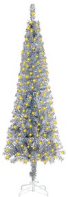 Úzký vánoční stromek s LED diodami stříbrný 150 cm,  3078009 HangarStore.cz