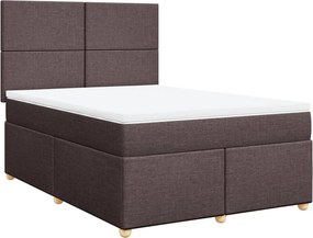 Box spring postel s matrací tmavě hnědá 140x190 cm textil 3293571