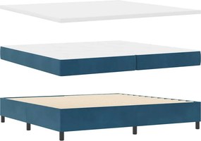 Postel s boxspringem s čelo Tmavě modrá 200 x 200 cm samet 3339858