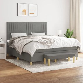 Box spring postel s matrací tmavě šedá 180x200 cm textil 3137334