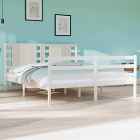 vidaXL Rám postele masivní borovice 135 x 190 cm Double [3104258] Barva: Bílá