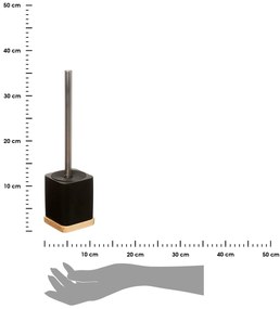 WC kartáč Natureo, černá/s dřevěnými prvky