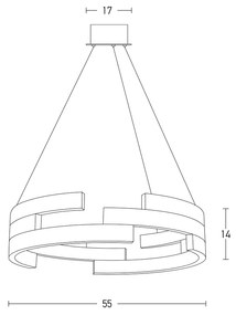 Zambelis 17002 závěsné LED svítidlo hnědé, 90W, 3000K, 55cm