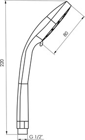 Ruční sprchová hlavice, průměr 79mm, 3 režimy sprchování, chrom SC025