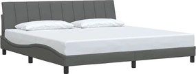 Rám postele bez matrace Hanko tmavě šedý 200 x 200 cm textil 3310413