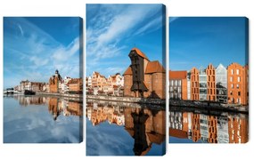 Vícedílný obraz Panorama Gdaňsku S Výhledem Na Řeku Nedostatek Nedostatek Přírodní plátno 120x80