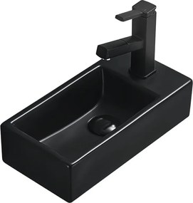 Mexen Inez umývadlo na desku levé 40 x 20 cm, černý mat - 21484085L