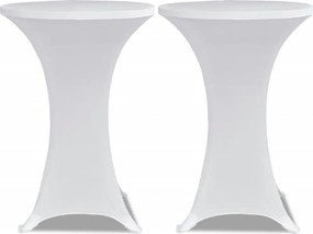 Návlek na koktejlový stůl Ø 80 cm bílý strečový 4 ks 279070