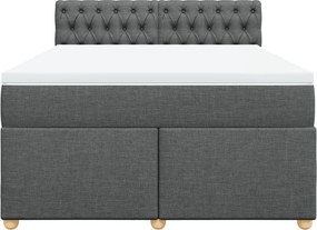 Box spring postel s matrací tmavě šedá 140x200 cm textil 3289011