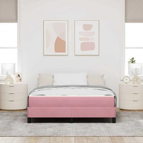 Postel s boxspringem s matrací Růžová 140 x 190 cm textil 3398694