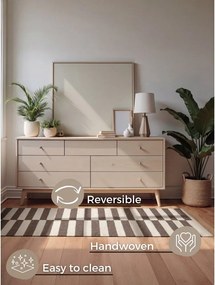 Bílý/hnědý oboustranný/ručně tkaný vlněný koberec 80x150 cm Vika – Hanse Home