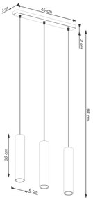 Sollux Lighting Závěsná lampa LAGOS 3L červená okrová