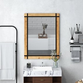Costway Dekorativní závěsné zrcadlo na zeď Farmhouse Styl – 77 × 99,5 cm