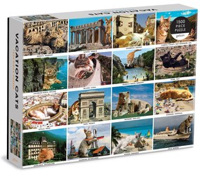 Galison Puzzle Kočky na prázdninách 1500 dílků