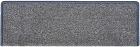Schodové rohože 15 ks 65 x 21 x 4 cm světle šedé a modré s obdélníkovým okrajem 326200