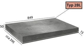 Vinylový schod Vinylové schody Brased Objectline Step 2BL - 1060 Cement steel