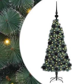 Umělý předsvícený vánoční stromek s sadou koulí Zelená 120 cm 3396142