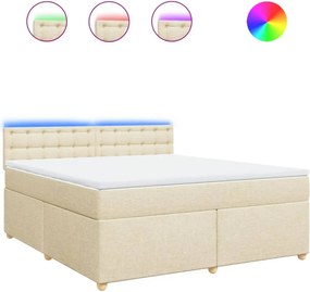 Box spring postel s matrací krémová 180x200 cm textil 3289078