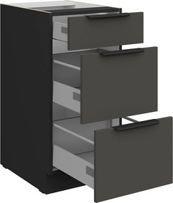 ARIA pe | dolní skříňka 40 D 3S zásuvková | 40 cm | PREMIUM BOX | černá/šedá grafit