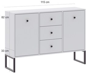 Komoda LINEA 2D3S bílá