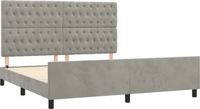 Rám postele s čelem světle šedý 180x200 cm samet 3125952