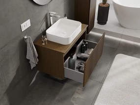 Mexen Rivel, koupelnová skříňka 80 cm, 1 zásuvka, drážkovaná, ořech, 91A20-08047-1-BF86