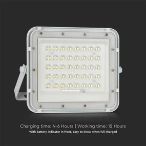 LED Venkovní solární reflektor LED/6W/3,2V IP65 4000K bílá + DO