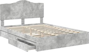 Postel s úložným prostorem s čelo Betonově šedá 150 x 200 cm 3413495